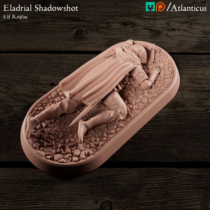 3D Printable Male Elf Rogue - Eladrial Shadowshot - Dead by Atlanticus Arts